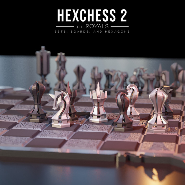3D Printable Hexchess 2 - Aether Wind Chess Set by Dalla Croce Studios