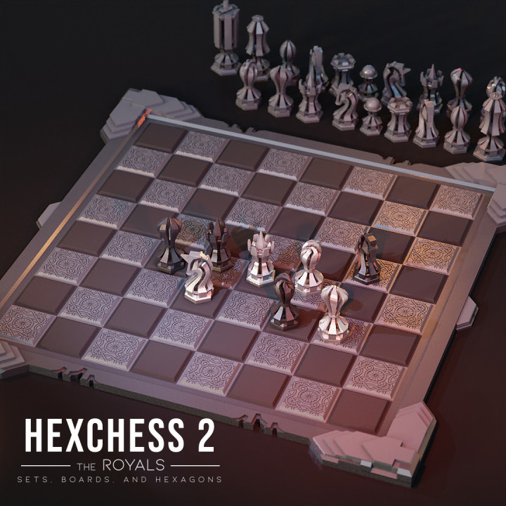 3D Printable Hexchess 2 - Aether Wind Chess Set by Dalla Croce Studios