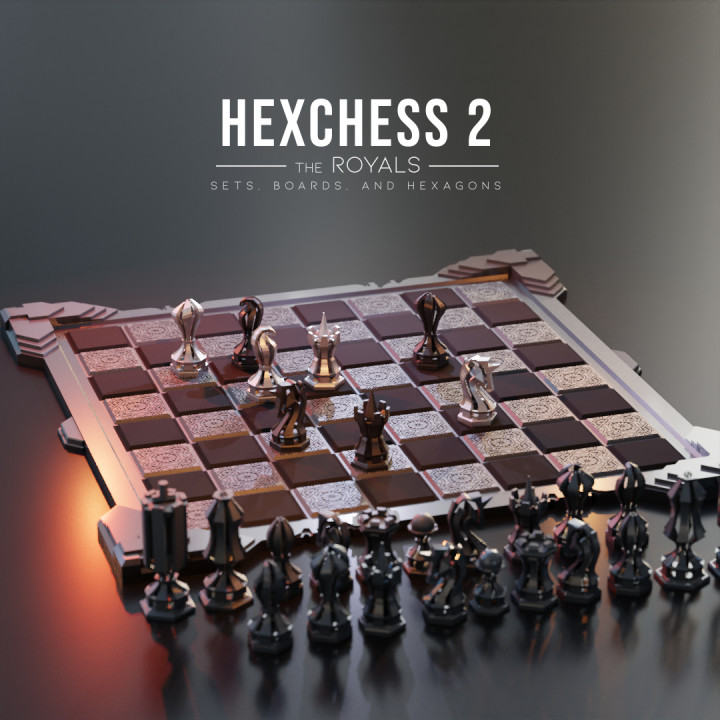 3D Printable Hexchess 2 - Aether Wind Chess Set by Dalla Croce Studios