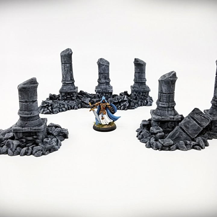 3D Printable Ruined Column Starter Bundle B - Ruined Columns - Ancient ...
