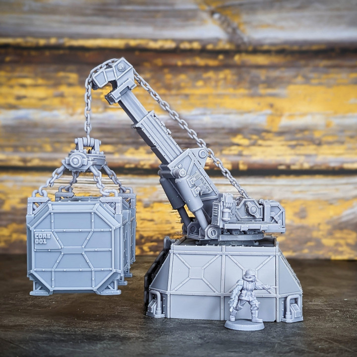 3D Printable Heavy Lift Crane w/ Base by Print Minis