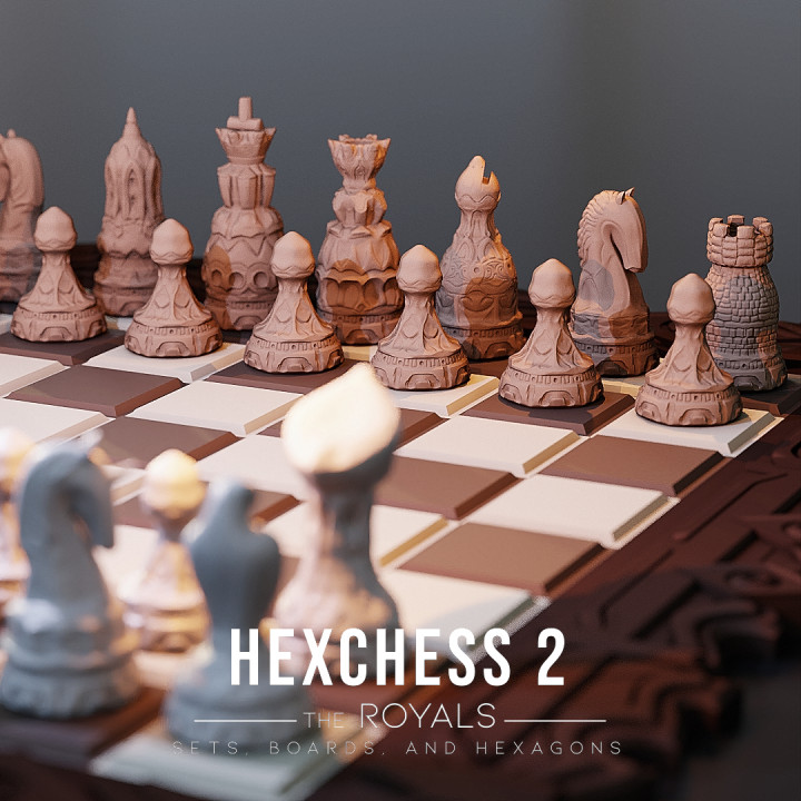 3D Printable Hexchess 2 - Boros Chess Set by Dalla Croce Studios