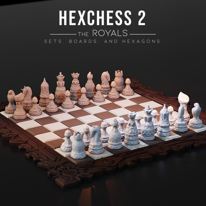 3D Printable Hexchess 2 - Boros Chess Set by Dalla Croce Studios