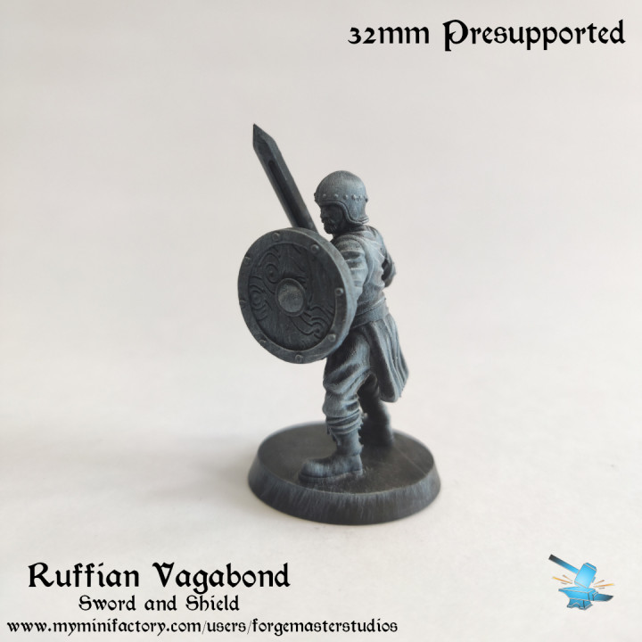 3D Printable Human Mercenary - Ruffian Vagrants Sword and Shield ...