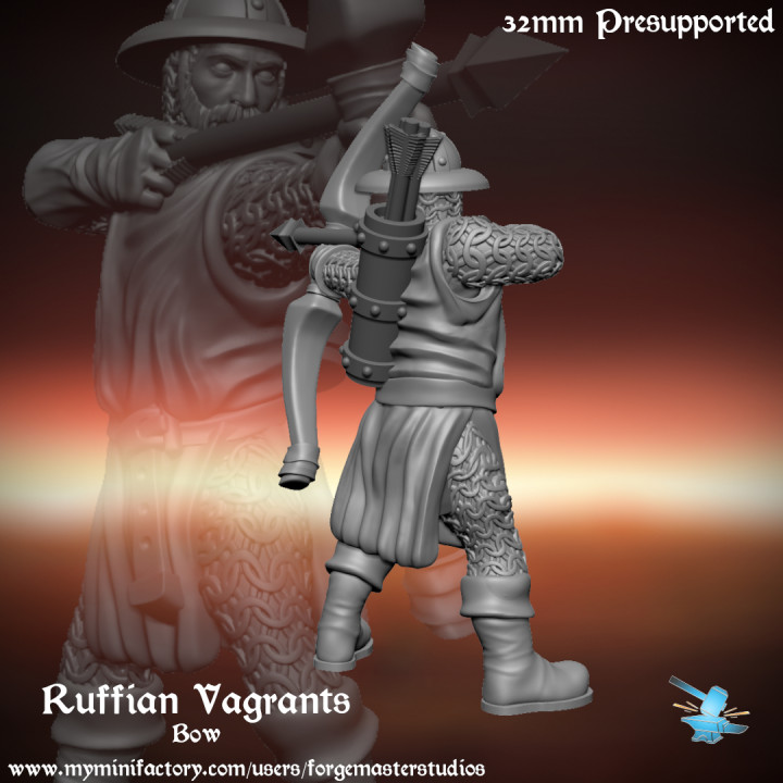 3D Printable Human Mercenary - Ruffian Vagrants Bow | Archer by ...