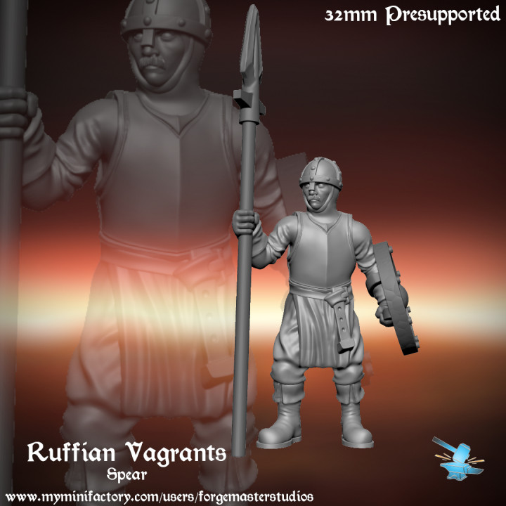 3D Printable Human Mercenary - Ruffian Vagrants Spear | Spearman by ...