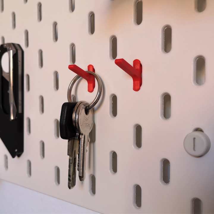 3D Printable IKEA Skadis simple key hook by Stefano Airoldi