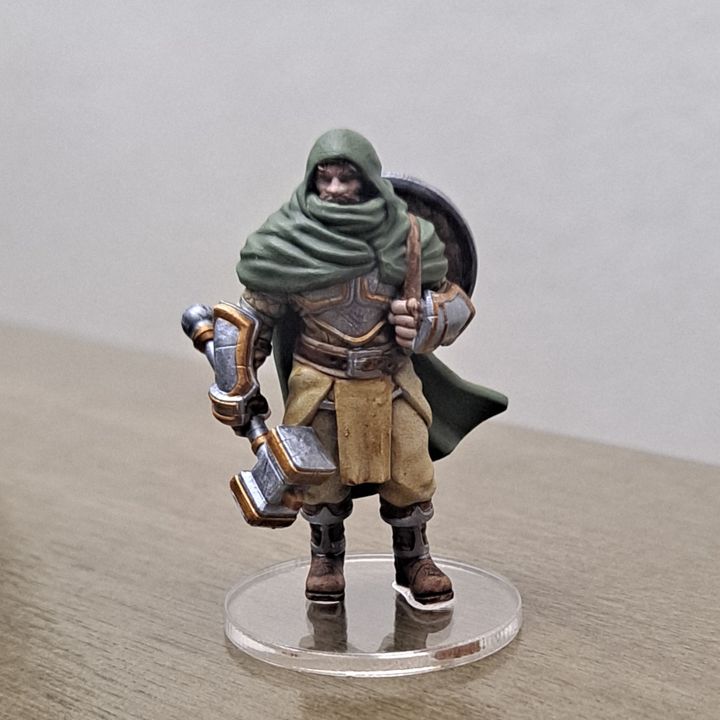 3D Print of Male Human Cloaked Cleric (PRESUPPORTED) by steich