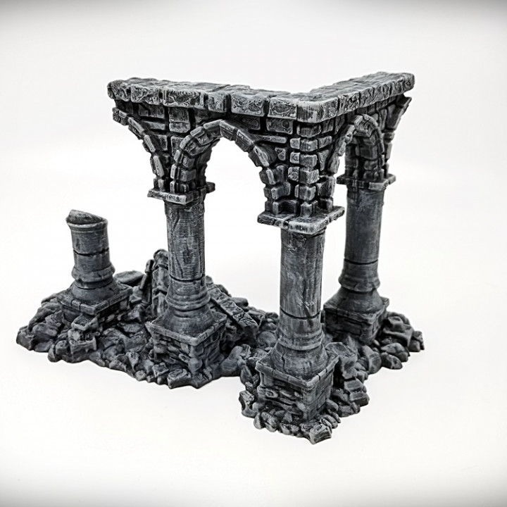 3D Printable Ruined Columns Deluxe Bundle by Terrainify