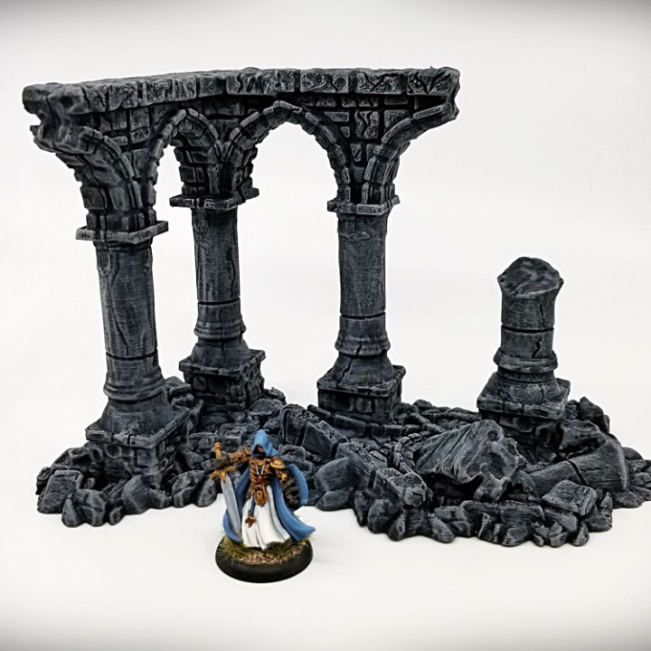 3D Printable Ruined Columns Deluxe Bundle by Terrainify