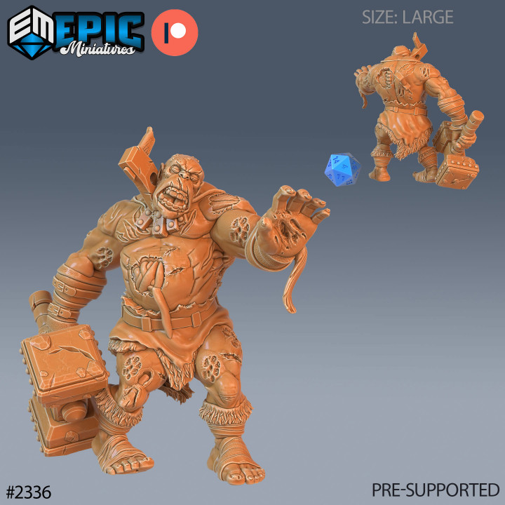3D Printable Ogre Zombie Set / Evil Troll / Undead Spawn / Male Cave Beast / Graveyard Encounter ...