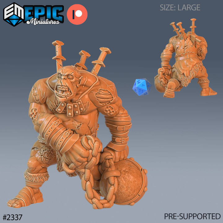 3D Printable Ogre Zombie Set / Evil Troll / Undead Spawn / Male Cave Beast / Graveyard Encounter ...