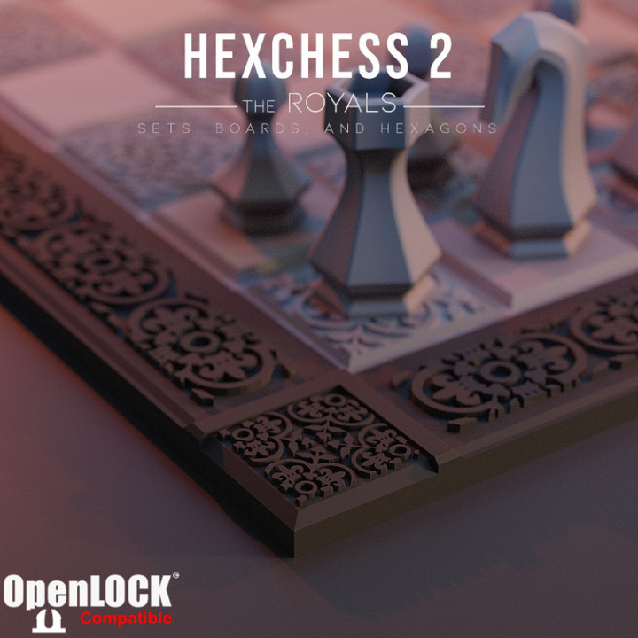 3D Printable Hexchess 2 - Textured Tiles and Borders - Set 1 by Dalla ...