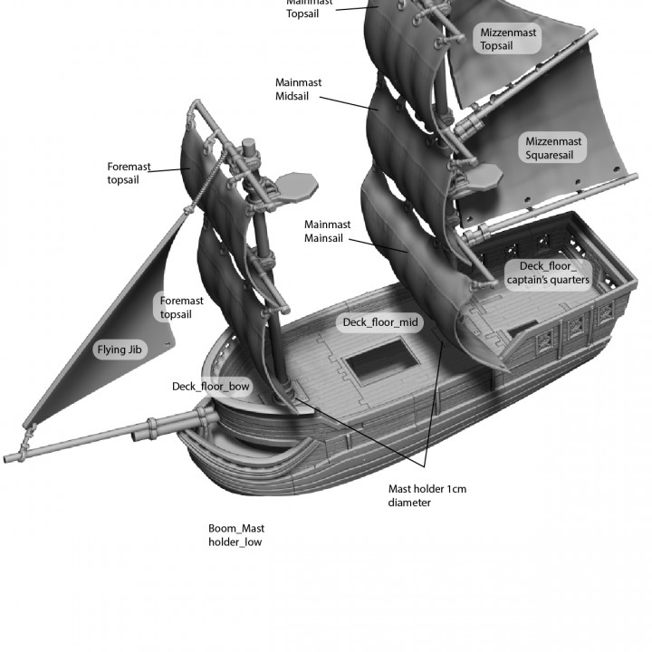 3D Printable Brig by Across the Realms