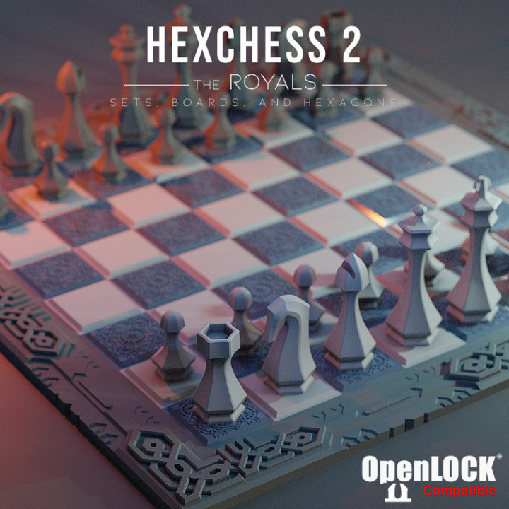 3D Printable Hexchess 2 - Textured Tiles and Borders - Set 2 by Dalla ...
