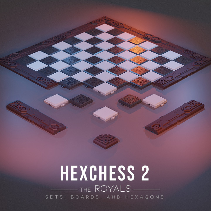 3D Printable Hexchess 2 - Textured Tiles and Borders - Set 2 by Dalla ...
