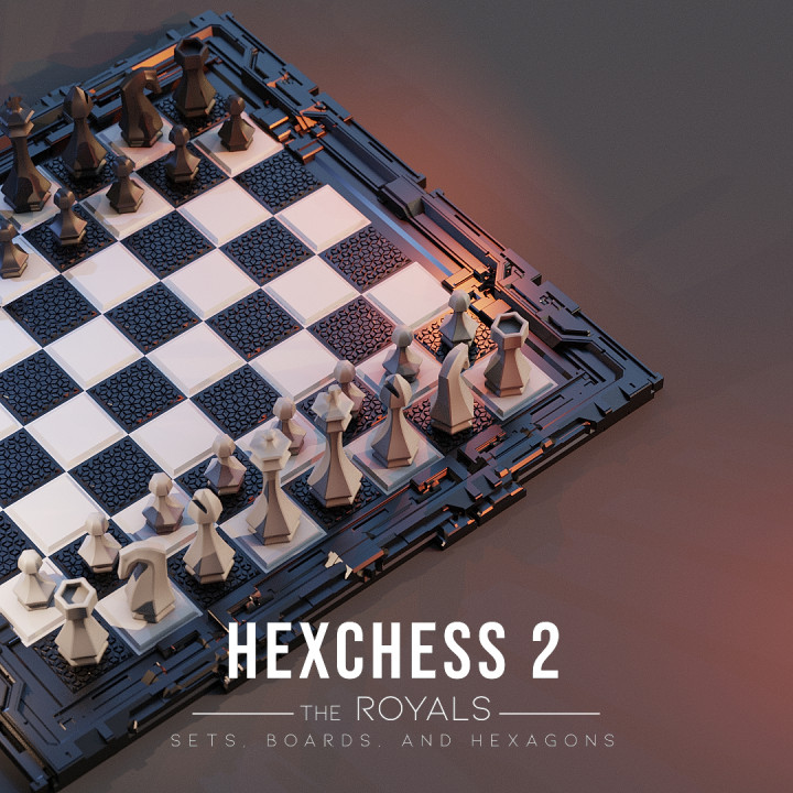 3D Printable Hexchess 2 - Textured Tiles and Borders - Set 9 by Dalla Croce Studios