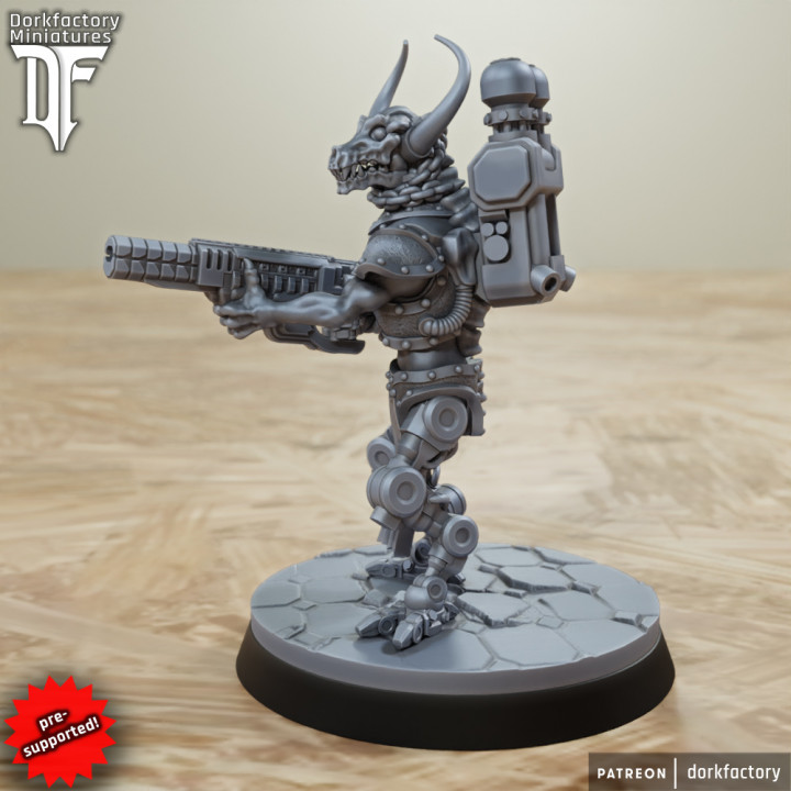 3D Printable Techno Demon Infantry by Dorkfactory Miniatures