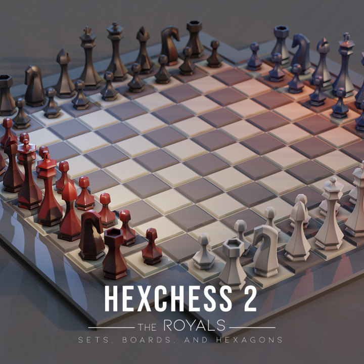 3D Printable Hexchess 2 - 4-Player Chess Board - Borders and Tiles by ...