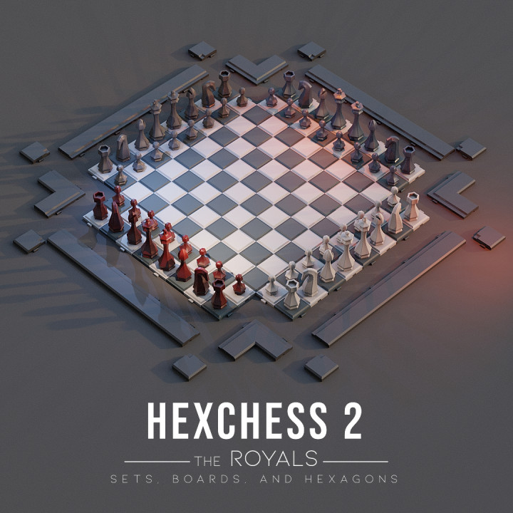 3D Printable Hexchess 2 - 4-Player Chess Board - Borders and Tiles by ...