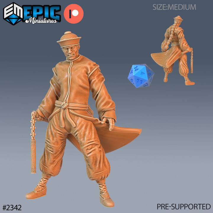 3D Printable Zombie Kung Fu Monk Set / Undead Chinese Fighter / Walking ...