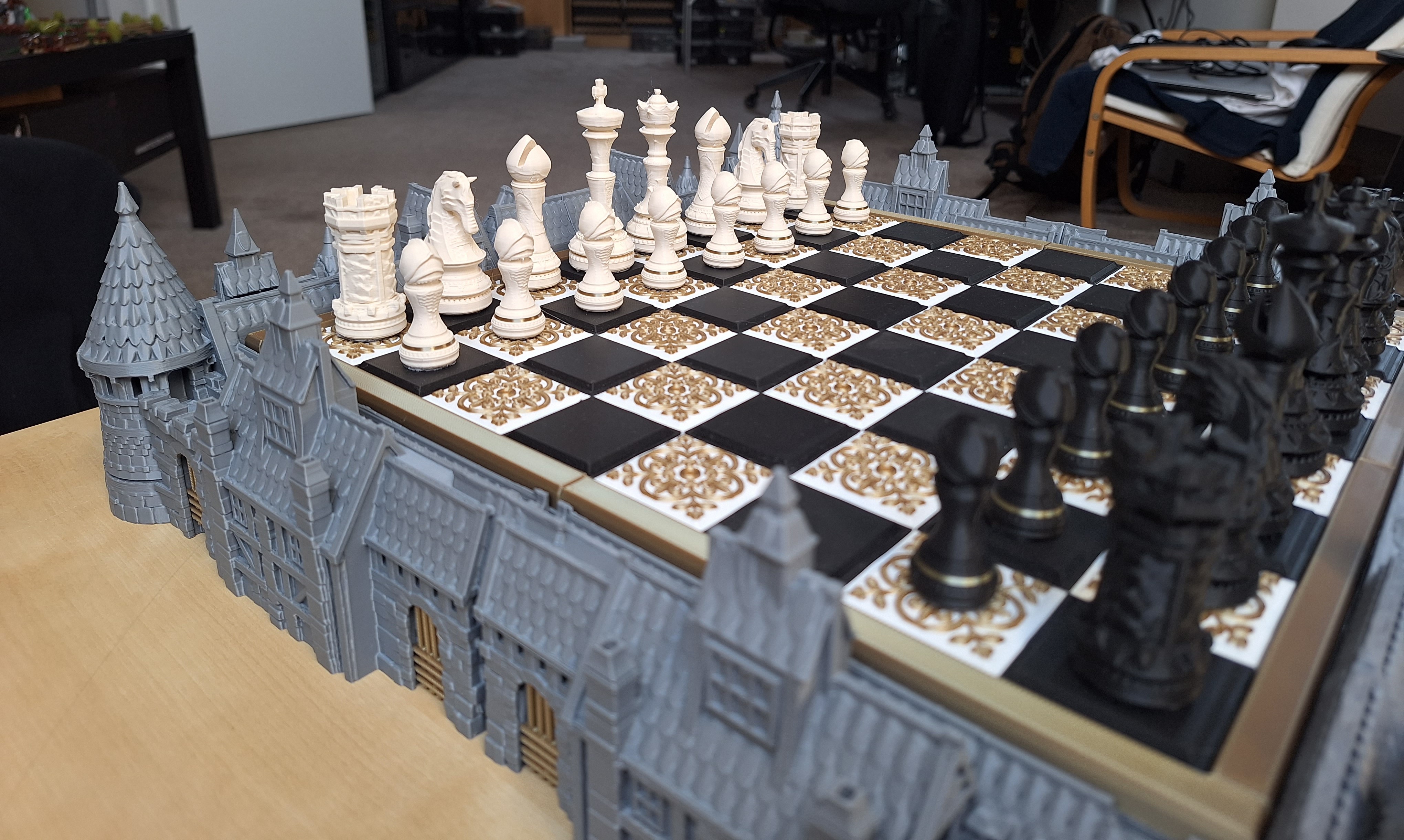 3D Printable Hexchess 2 - The Fortress Board Stand by Dalla Croce Studios
