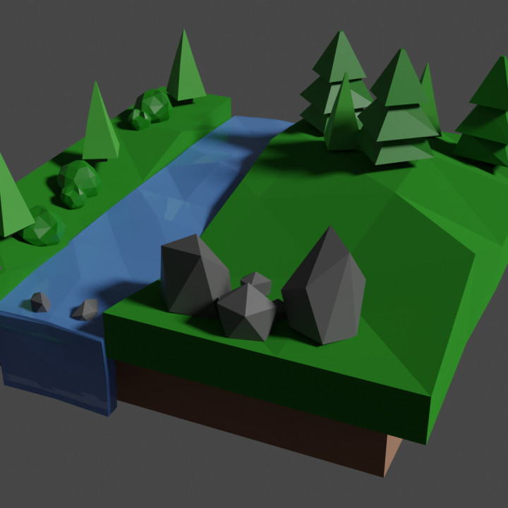 3D Printable Low Poly Forest by Emi