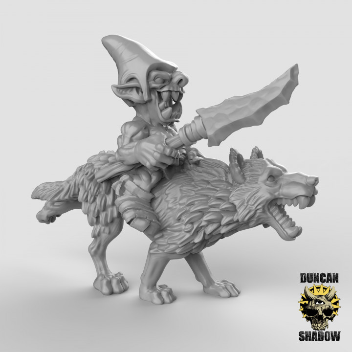 3D Printable Goblin Wolf Riders with Melee Weapons (pre supported) by ...