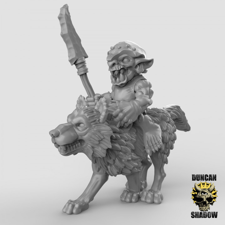3D Printable Goblin Wolf Riders with Melee Weapons (pre supported) by ...