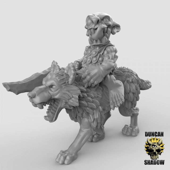 3D Printable Goblin Wolf Riders with Melee Weapons (pre supported) by ...