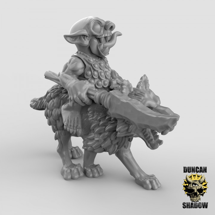 3D Printable Goblin Wolf Riders with Melee Weapons (pre supported) by ...