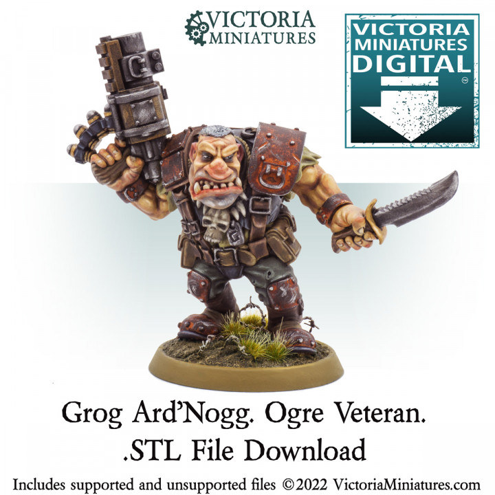 3D Printable Grog Ard'Nogg Ogre Veteran by Victoria