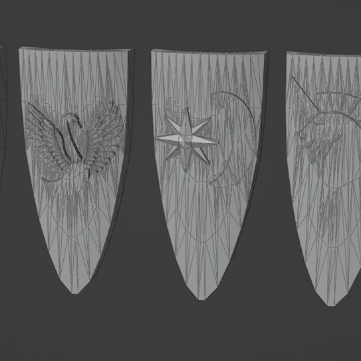 3D Printable High Elf Shields by Ystlund Miniatures
