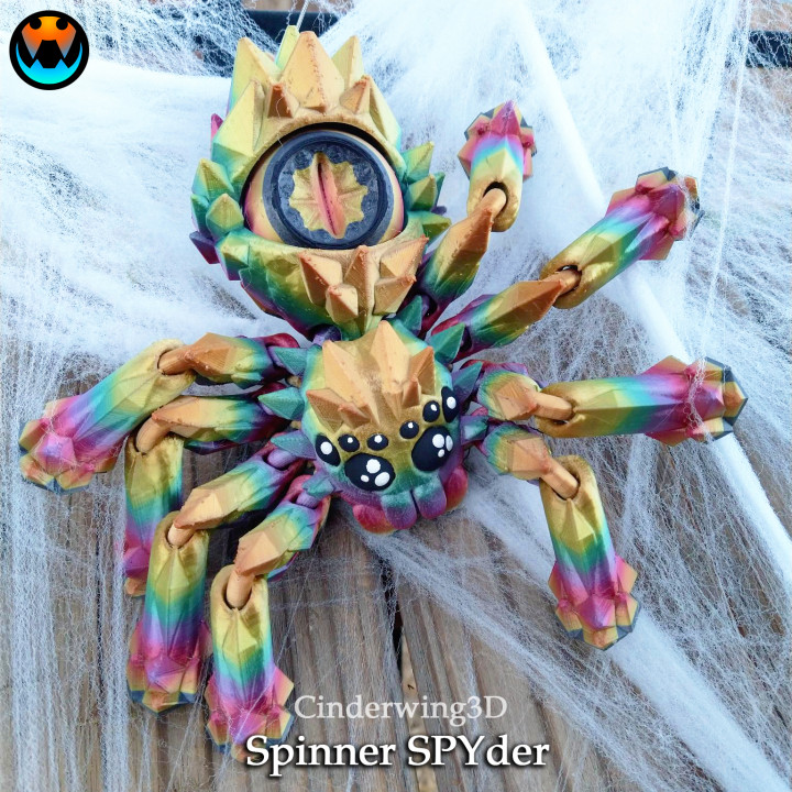 3D Printable Spinner SPYder (Articulated Fidget Spider) by Cinderwing3D