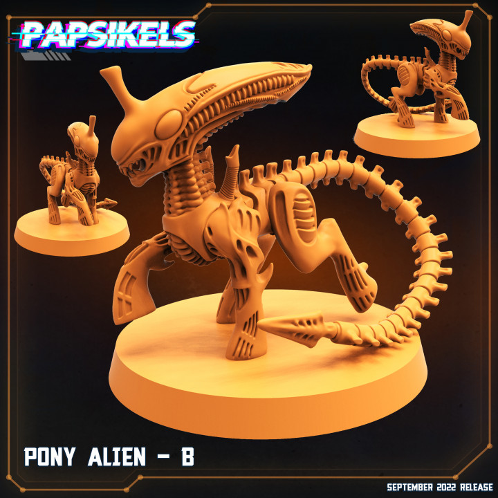 3D Printable PONY ALIEN - B by PAPSIKELS MINIATURES