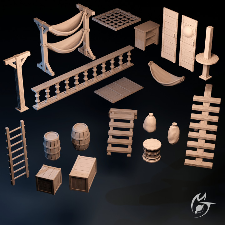 3D Printable Crew Quarters & Airship Objects & Props by Making Tlon