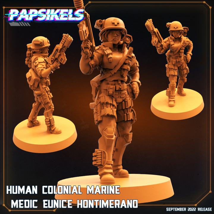 3D Printable HUMAN COLONIAL MARINE MEDIC EUNICE HONTIMERANO by ...