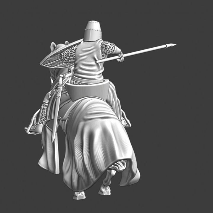 3D Printable Medieval crusader knight - charging with lance by Northern ...