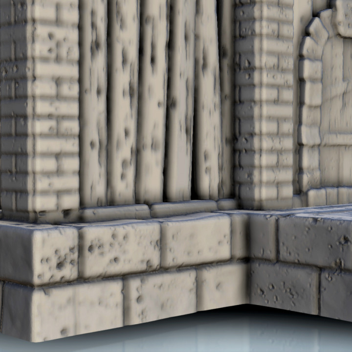 3D Printable Armory store with awning, terrace and double roof (1 ...