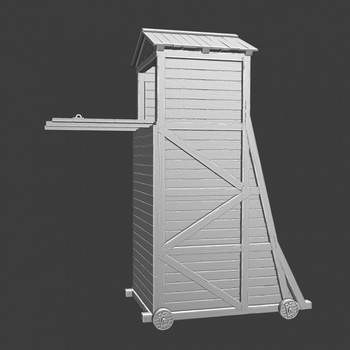 3D Printable Large Medieval Siege Tower by Northern Crusades Miniatures