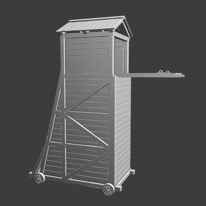 3D Printable Large Medieval Siege Tower by Northern Crusades Miniatures