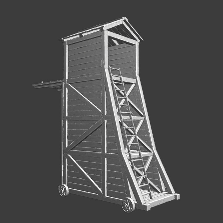 3D Printable Large Medieval Siege Tower by Northern Crusades Miniatures