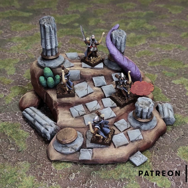 3D Printable Sunken Temple - Ruined pillars by Makers Anvil