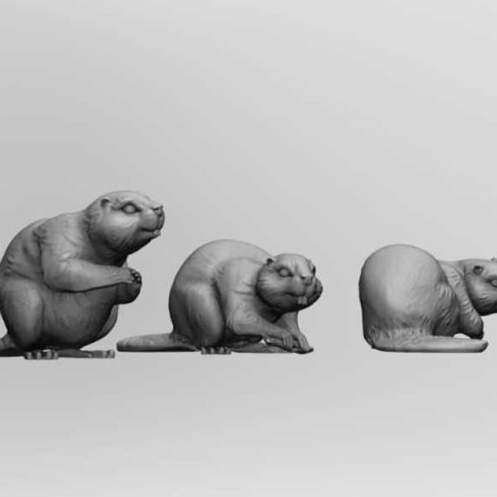 3D Printable Animal Set 8 - Forest 2 by Oliver Spaeth