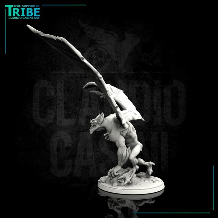 3D Printable (L 0009) Vampire monster half-bat (Large) by Claudio ...