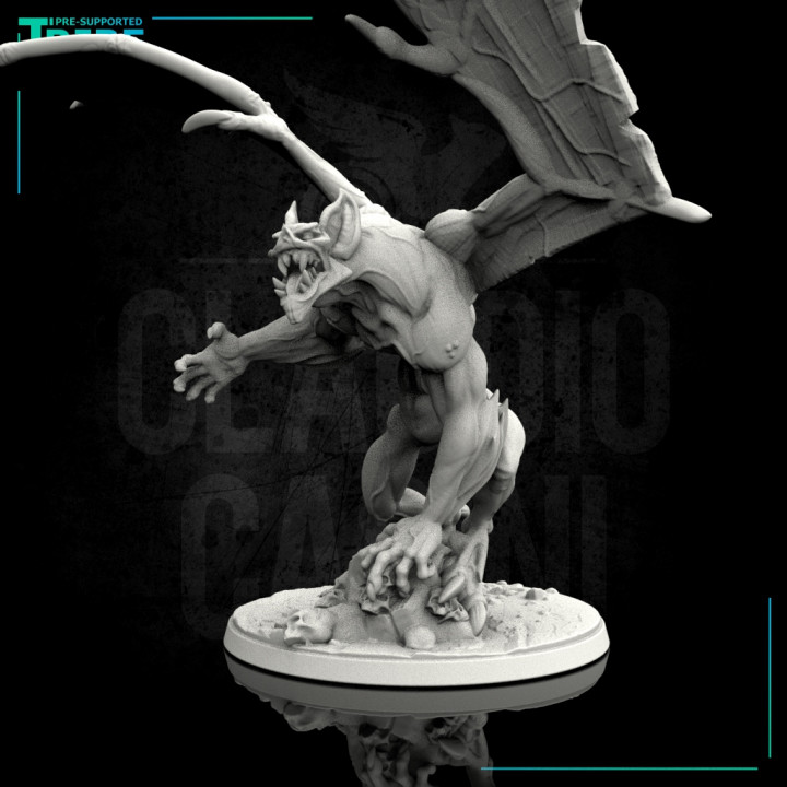 3D Printable (L 0009) Vampire monster half-bat (Large) by Claudio ...