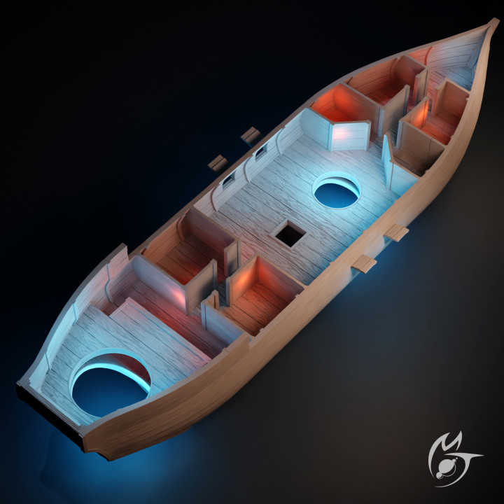 3D Printable Ship & Airship Lower Deck & Interiors - modular OpenLOCK ...