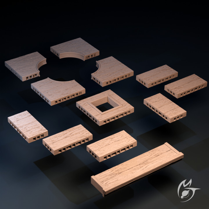 3D Printable Ship & Airship Lower Deck & Interiors - modular OpenLOCK ...