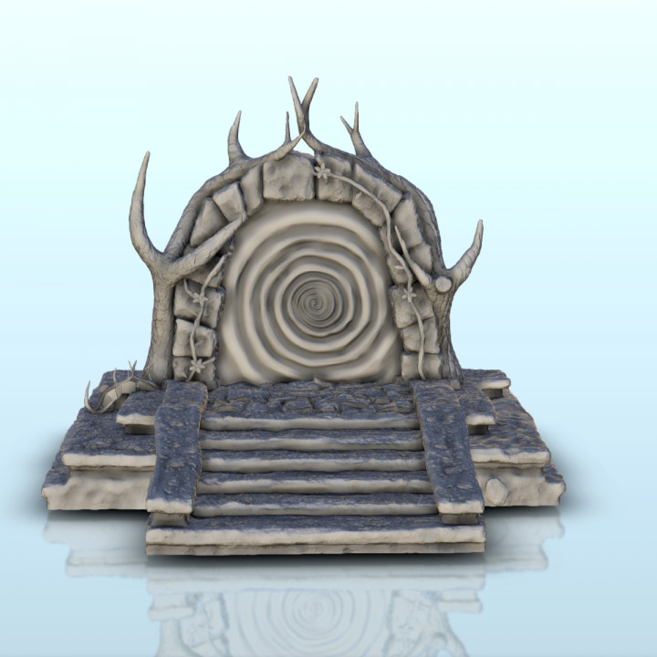 3D Printable Magic stone gate with tree roots and platform (7) - Alkemy ...