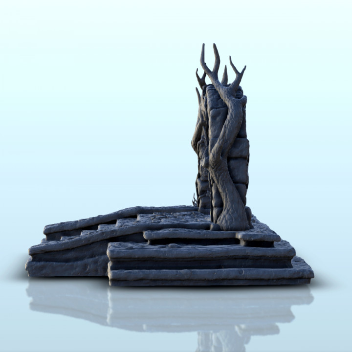 3D Printable Magic stone gate with tree roots and platform (7) - Alkemy ...
